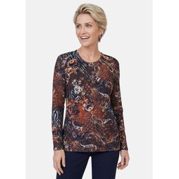 GOLDNER Jerseyshirt mit Paisley in braun / gemustert | Gr.: 40