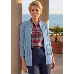 GOLDNER Cardigan mit Zopfmuster in hellblau | Gr.: 44