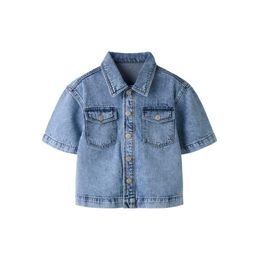 name it Hemd in Light Blue Bleached Denim | Gr.: 164