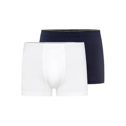 Hanro Retro Short / Pant Cotton Superior in Wei&szlig; / dunkelblau | Gr.: M