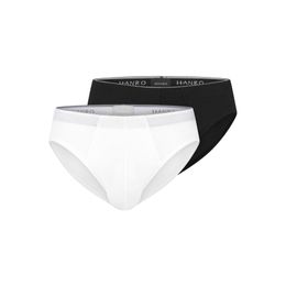Hanro Slip / Unterhose Cotton Superior in Schwarz / wei&szlig; | Gr.: L