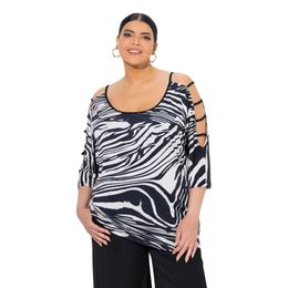 Ulla Popken Shirt in schwarz | Gr.: 62/64