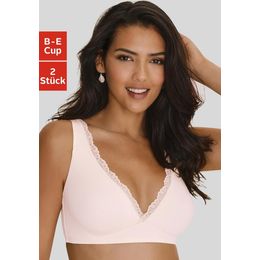 PETITE FLEUR BY LASCANA Bralette-BH ', BH ohne B&uuml;gel, Baumwoll-BH, Bralette, Soft-BH' beige Gr. 85E. Ohne B&uuml;gel. Nachhaltig.