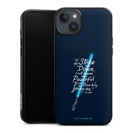 DeinDesign iPhone 14 Plus Handy Silikon H&uuml;lle Case schwarz Handyh&uuml;lle Star Wars Obi-Wan Kenobi Lightsaber