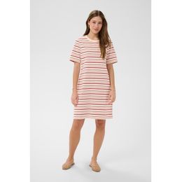 Cream Jerseykleid CRLiva Loose fit in White stripe w. Pink/Bordeaux | Gr.: M