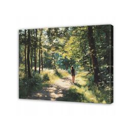 WALLARENA Leinwandbild Wald in Gr&uuml;n | Gr.: 40 x 30 cm