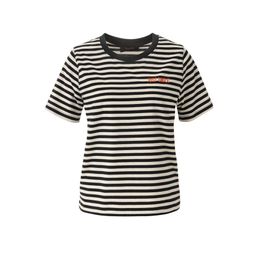 Aniston CASUAL T-Shirt in schwarz-wollwei&szlig;-orange-gelb | Gr.: 46