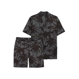 JP1880 Langer Schlafanzug in schwarz | Gr.: 5XL