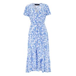 Aniston CASUAL Wickelkleid in blau-wei&szlig; | Gr.: 36