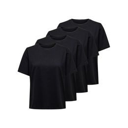Only T-Shirt 4er Pack in Schwarz | Gr.: L