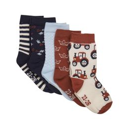 Minymo Kinder Socken "Socks w. Pattern (5-pack)" in Braun | Gr.: 23-26