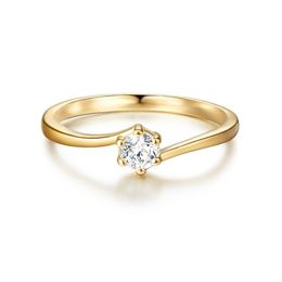 Trilani Ring aus Sterling Silber mit Zirkonia in gelbgold | Gr.: 50