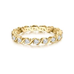 Trilani Ring aus Sterling Silber mit Zirkonia in gelbgold | Gr.: 50
