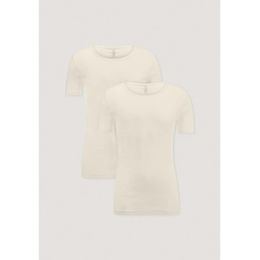 hessnatur T-Shirt Fitted 2er Pack in natur | Gr.: XL