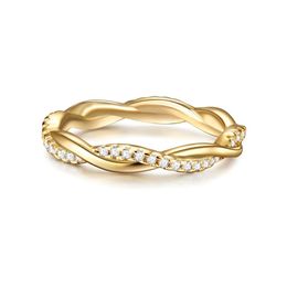 Trilani Ring aus Sterling Silber mit Zirkonia in gelbgold | Gr.: 58
