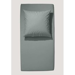 hessnatur Satin Spannbettlaken in salbei | Gr.: 140-160 x 200 cm