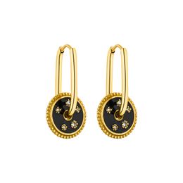 PURELEI Ohrringe 'Nova' Damen Gr&ouml;&szlig;e 1.4 gold / schwarz