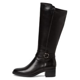 Tamaris Leder-Stiefel in Schwarz - 36% | Gr&ouml;&szlig;e 38 | Damen-stiefel