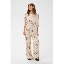Soaked in Luxury Casual Hose SLClero Relaxed fit in Oatmeal Leave Print | Gr.: L