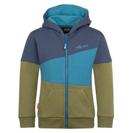 Trollkids Sweatjacke "Alesund" in Khaki/ Blau - 56% | Gr&ouml;&szlig;e 164 | Kinder-sweatshirts-jacken