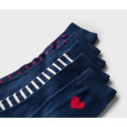 Tchibo - 5 Paar Socken - Damen - Gr. 39-42 - dunkelblau