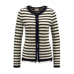 Madeleine Mode MADELEINE Knit Cardigan female size L/XL Ecru / marine blue