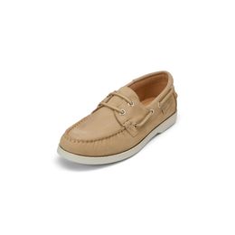 Marc O'Polo MARC O'POLO Damen Bootsschuh "aus weichem Nubuk-Rindleder", Gr. 37, beige, Obermaterial: 100% Leder, unifarben, Schuhe
