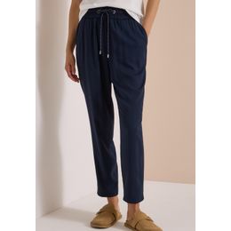 Cecil Damen Stoffhoseuniversal blau, Gr. XL, unifarben, Stoff, 100% Viskose, Hosen, im Loose Fit