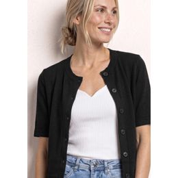 Street One Damen Cardigan, schwarz, Gr. 34, unifarben, Stoff, 50% Viskose, 47% Polyester, 3% Elasthan, Strickjacken, mit durchgehender Knopfleiste