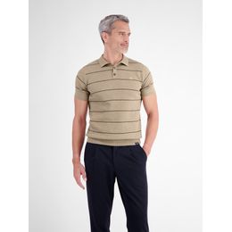 Lerros Herren Poloshirt "Strick-Polo-Shirt mit Streifenmuster aus reiner Baumwolle", beige, Gr. XXXL, 100% Baumwolle, Shirts