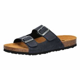 Lico Herren Pantoffel "Pantolette Alvaro", Gr. 43, blau, Leder, Schuhe