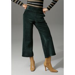 Aniston CASUAL Damen Cordhose, gr&uuml;n, Gr. 44, Strukturmuster, leicht gl&auml;nzend, unifarben, Cord, Obermaterial: 67% Baumwolle, 28% Polyester, 5%