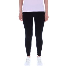 Reebok Damen Leggings "BRIE SMALL LOGO LEGGING", schwarz, Gr. M, Obermaterial: 95% Baumwolle, 5% Elasthan, Hosen, Leggings-Form, aus Baumwolle und
