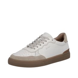 Rieker Herren Sneaker, Gr. 45, beige, Glattleder, Schuhe, Basket-Sneaker, Halbschuh, Schn&uuml;rschuh mit Perforation