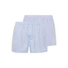 Hanro Boxershorts Fancy Woven in Blau / hellblau | Gr.: L