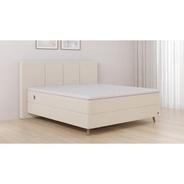 BRUNO Boxspringbett Premium 240x200cm in Beige | Matratzen-H&auml;rtegrad: Links H3 / Rechts H3 | mehrfach ausgezeichnet in Design & Qualit&auml;t