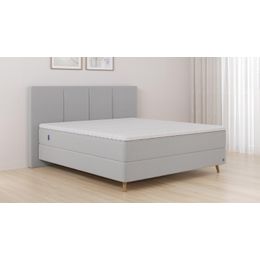 BRUNO Boxspringbett Premium 240x200cm in Hellgrau | Matratzen-H&auml;rtegrad: Link H3 / Rechts H3 | mehrfach ausgezeichnet in Design & Qualit&auml;t