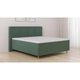 BRUNO Boxspringbett Premium 200x200cm in Gr&uuml;n | Matratzen-H&auml;rtegrad: Links H3 / Rechts H3 | mehrfach ausgezeichnet in Design & Qualit&auml;t