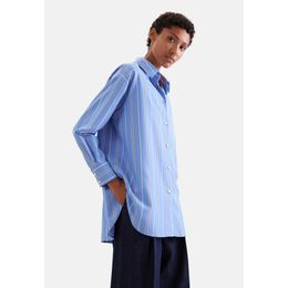 Seidensticker Damen Hemdbluse, blau, Gr. 42, unifarben, 100% Polyester, Blusen, 1/1 Kragen Uni
