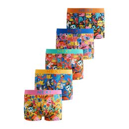 next Boxershorts Herren Gr&ouml;&szlig;e L blau / dunkelgelb / orange / hellpink / schwarz