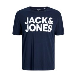 Jack & Jones Plus Jack & Jones Plus Shirt 'JJECorp' male size 8XL Navy / White