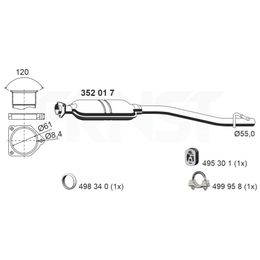 Ernst Mittelschalld&auml;mpfer 352017 f&uuml;r Mercedes