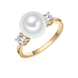 Lulu & Jane Ring Damen Gr&ouml;&szlig;e 58 goldgelb / perlwei&szlig;