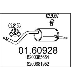 MTS MARKENTECHNIKSERVICEGMBH & CO. KG MTS Endschalld&auml;mpfer 0160928 f&uuml;r RENAULT