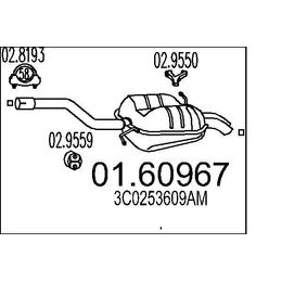 MTS MARKENTECHNIKSERVICEGMBH & CO. KG MTS Endschalld&auml;mpfer 0160967 f&uuml;r VW