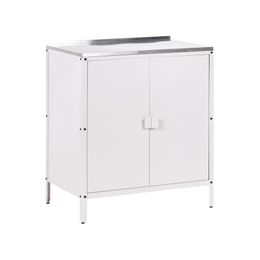 Beliani Gartenk&uuml;che VILAMA in Wei&szlig;/Silber - (W) 80 x (H) 90 x (L) 50 cm | Gr.: onesize