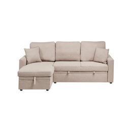 Beliani 3-Sitzer Sofa NASSJO in Braun - (W) 210 x (H) 90 x (L) 131 cm rechtsseitig | Gr.: onesize