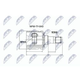 NTY Gelenksatz, Antriebswelle npwty043 radseitig f&uuml;r TOYOTA