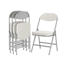 HOMCOM Klappstuhl in Cremewei&szlig; 48,5L x 45B x 82H cm | Gr.: onesize