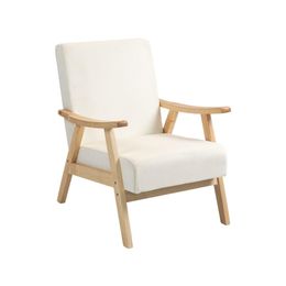 HOMCOM Sessel in Cremewei&szlig; 80L x 65B x 83H cm | Gr.: onesize